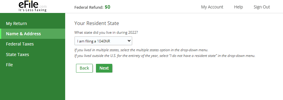 How to Fill Out and File Form 1040-NR Online Via eFile.com