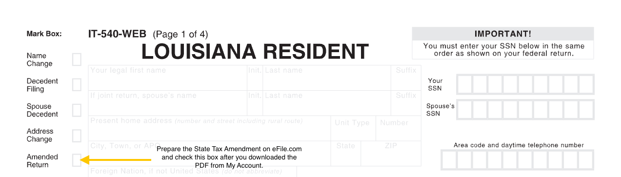 How To Amend And Correct Louisiana, LA State Tax Return